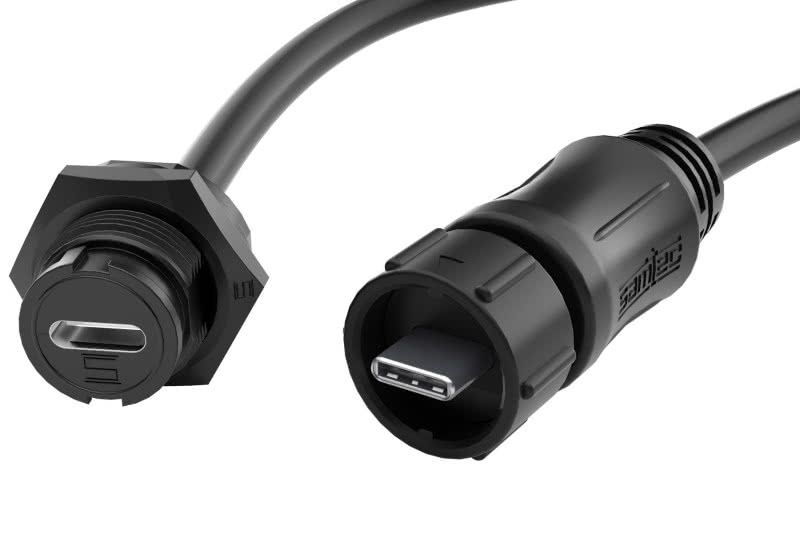 Kable USB-C o stopniu ochrony IP67 do montażu panelowego | Elektronika B2B